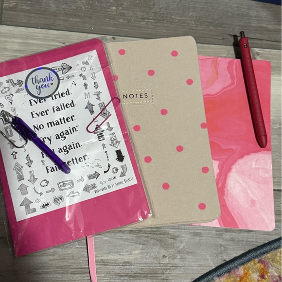 Office | Pink And Beige Polka Dot Notebook Set | Poshmark